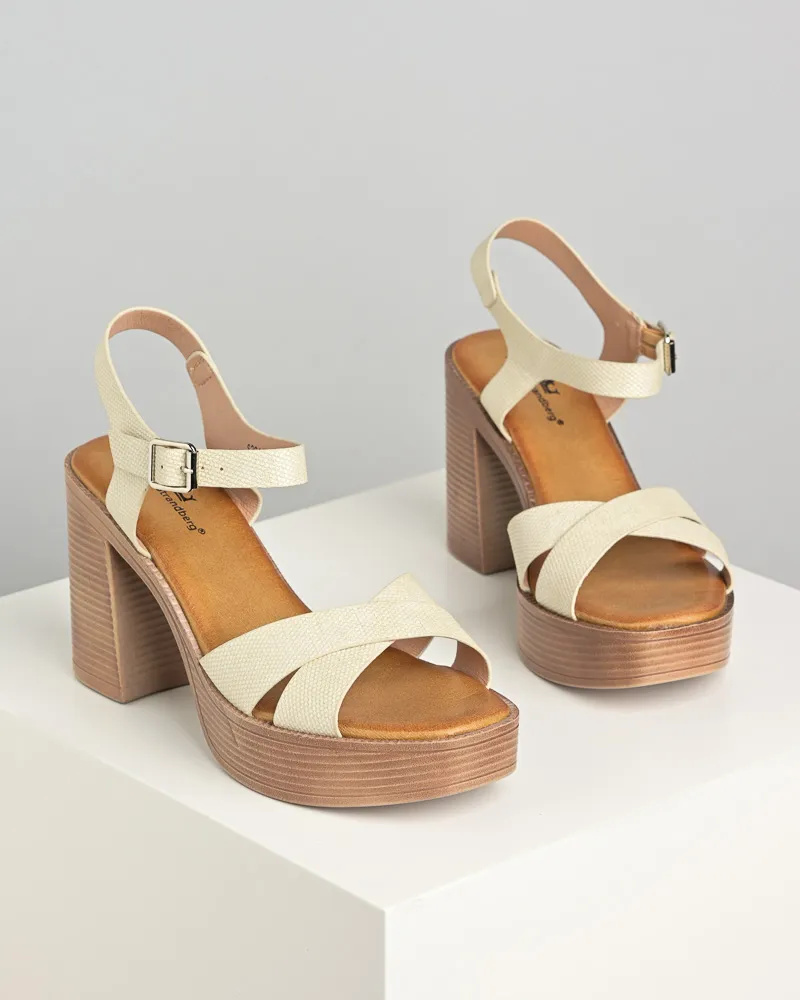 Ženske sandale na platformu S2903 bele