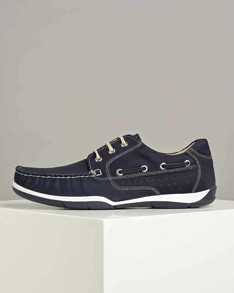 Kožne muške brodarice 11153-2 teget