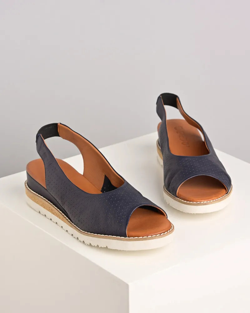 Kožne ženske sandale na platformu 1617Z.0092 teget