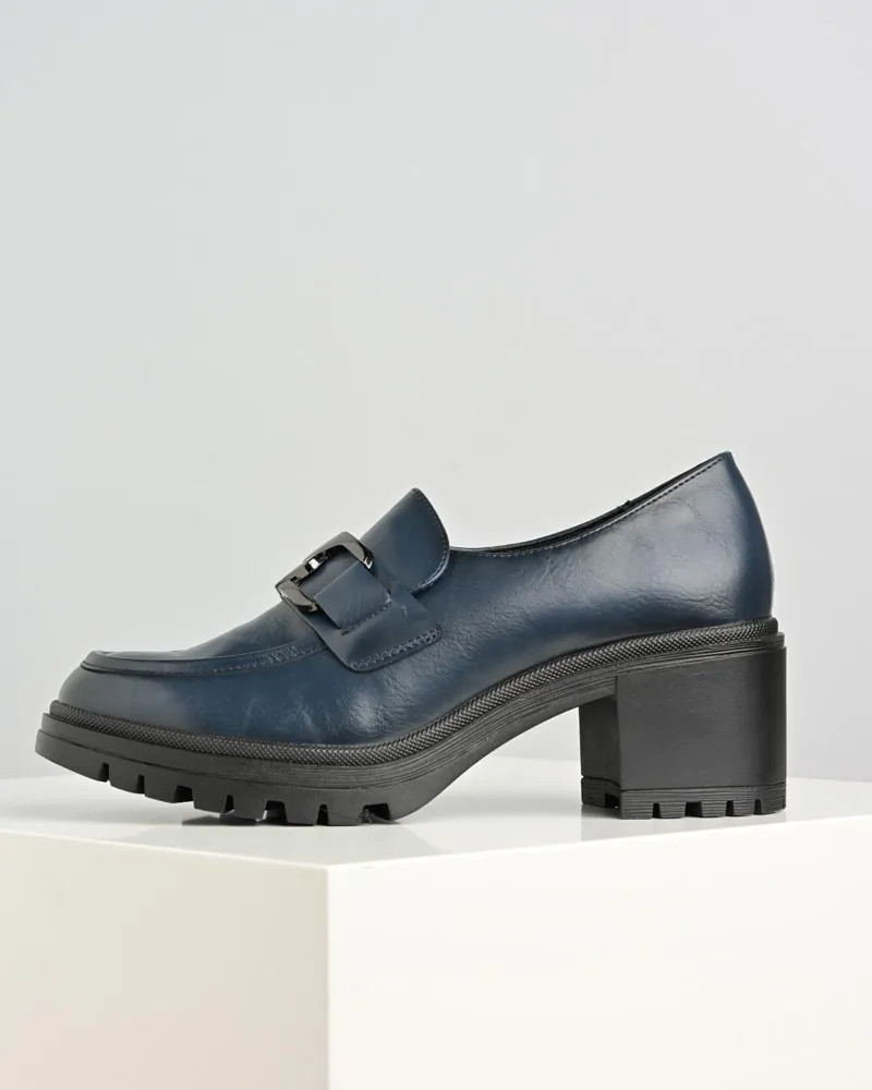 Ženske cipele na debelu petu C2401 teget