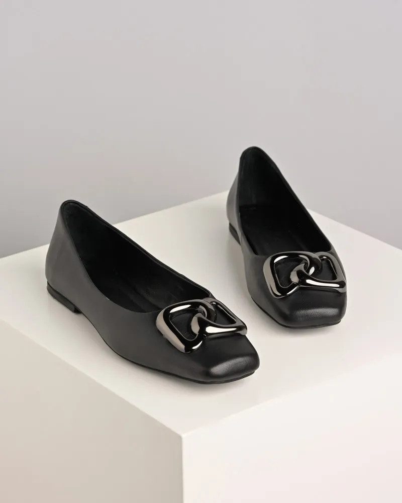 Ženske kožne baletanke AL A534 crne