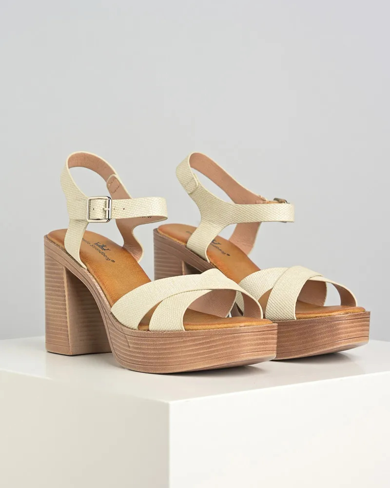 Ženske sandale na platformu S2903 bele