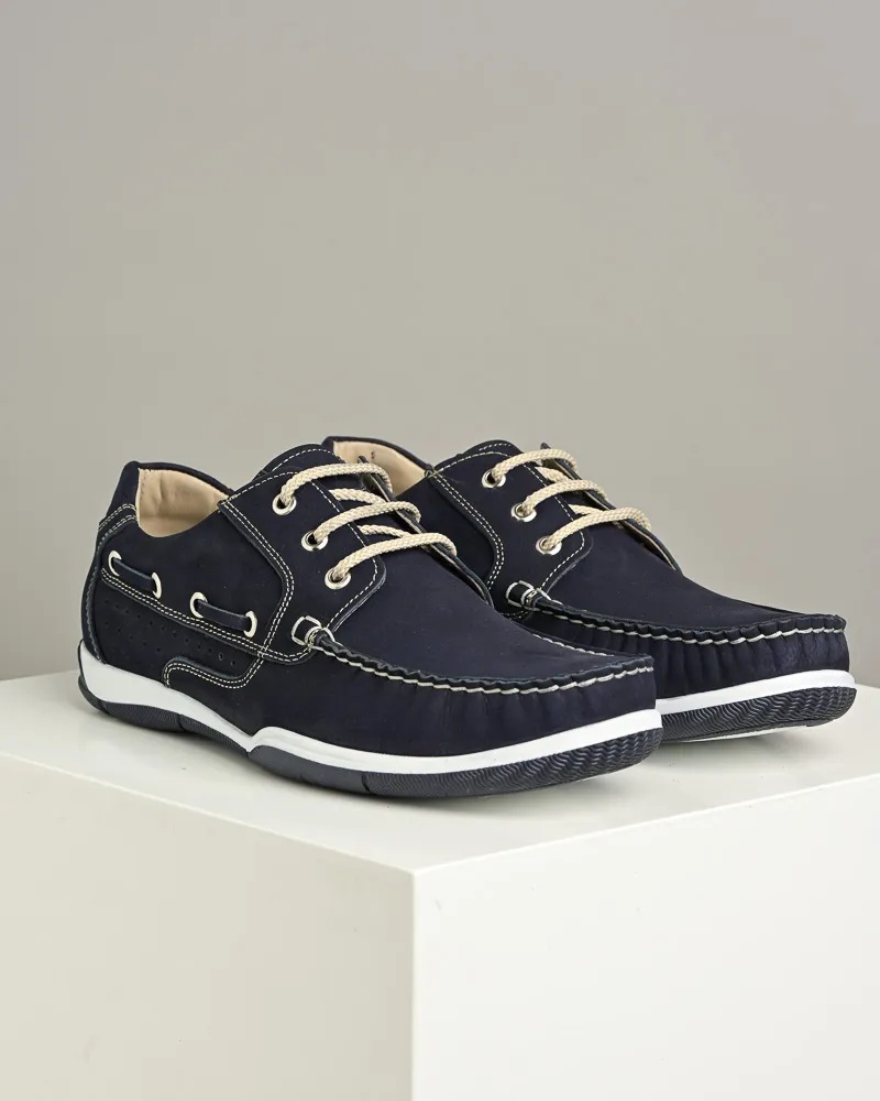 Kožne muške brodarice 11153-2 teget