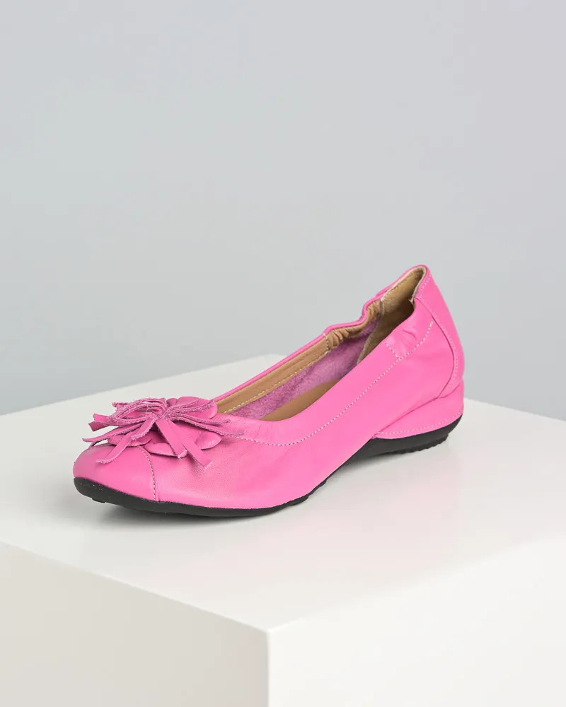 Kožne ženske baletanke 9482/1237 pink