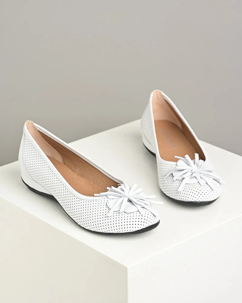 Kožne ženske baletanke 9482/1237 bež