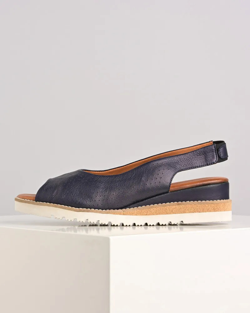 Kožne ženske sandale na platformu 1617Z.0092 teget