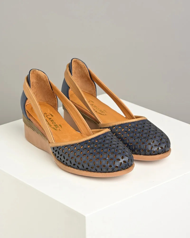 Kožne ženske sandale sa zatvorenim prstima 160 teget