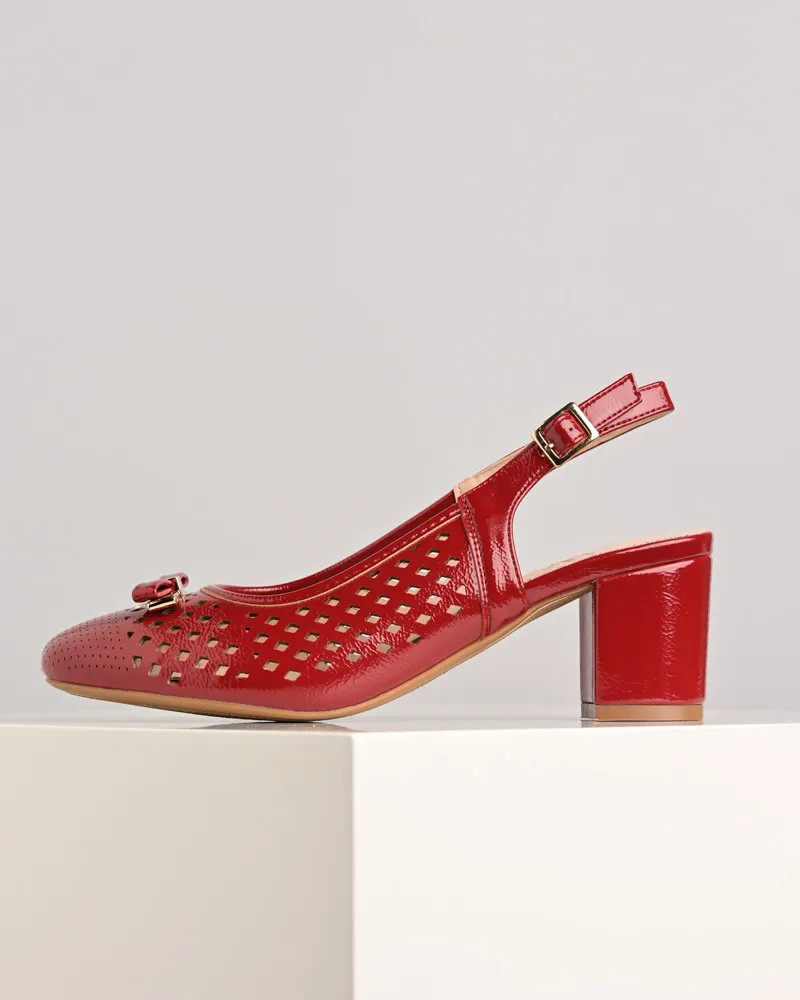 Ženske lakovane sandalete C2548 crvene