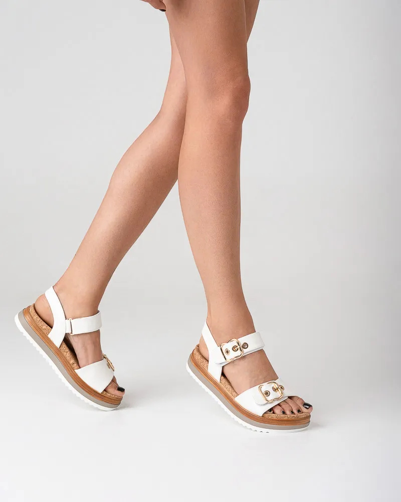 Ženske ravne sandale LS792423 bele