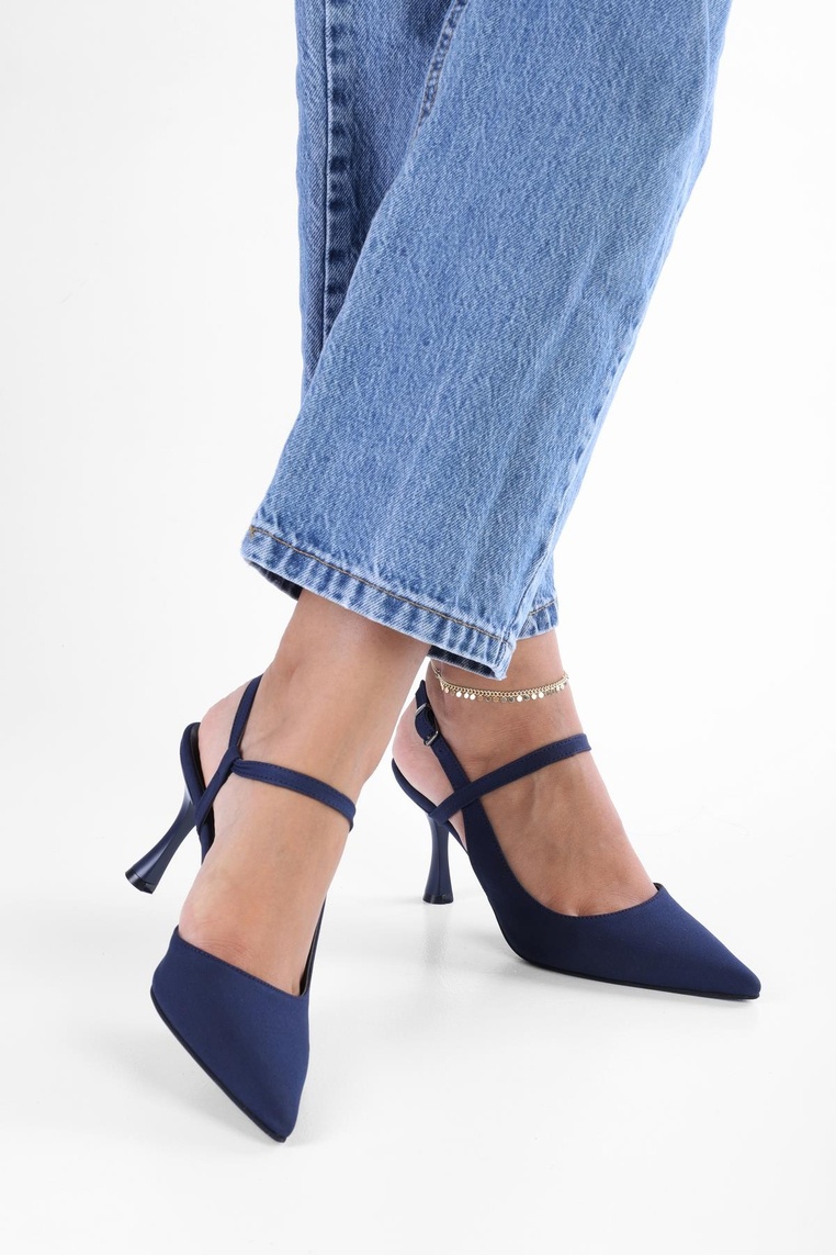 Ženske sandale na štiklu 1050 teget