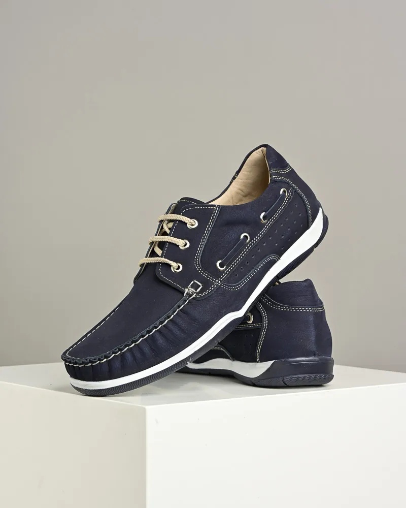 Kožne muške brodarice 11153-2 teget