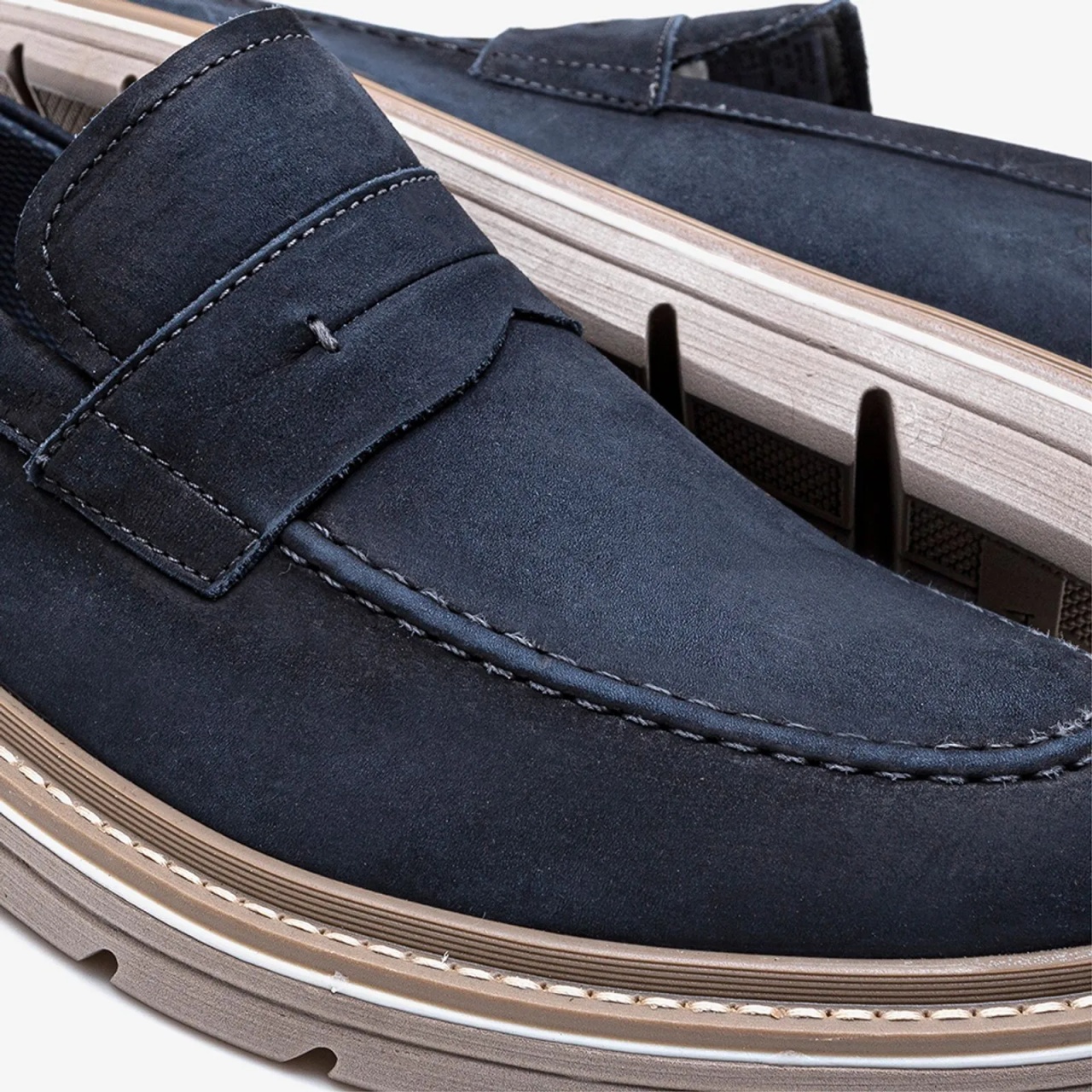 Kožne muške mokasine 604103-003 teget