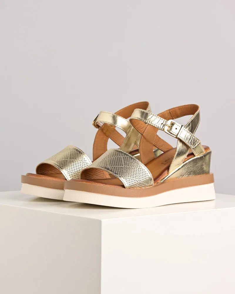 Kožne sandale sa platformom 312.2948 zlatne