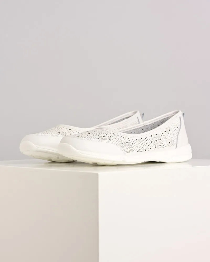 Kožne ženske baletanke 2954 bele