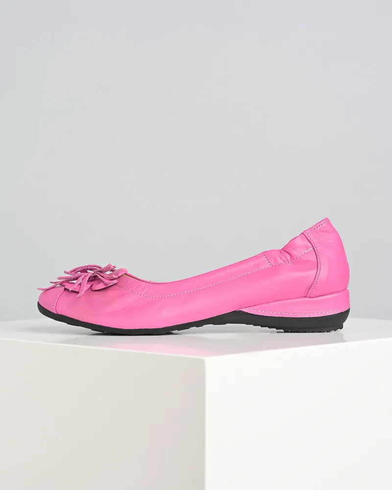 Kožne ženske baletanke 9482/1237 pink