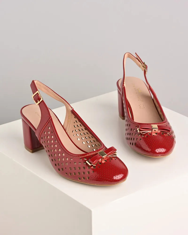 Ženske lakovane sandalete C2548 crvene