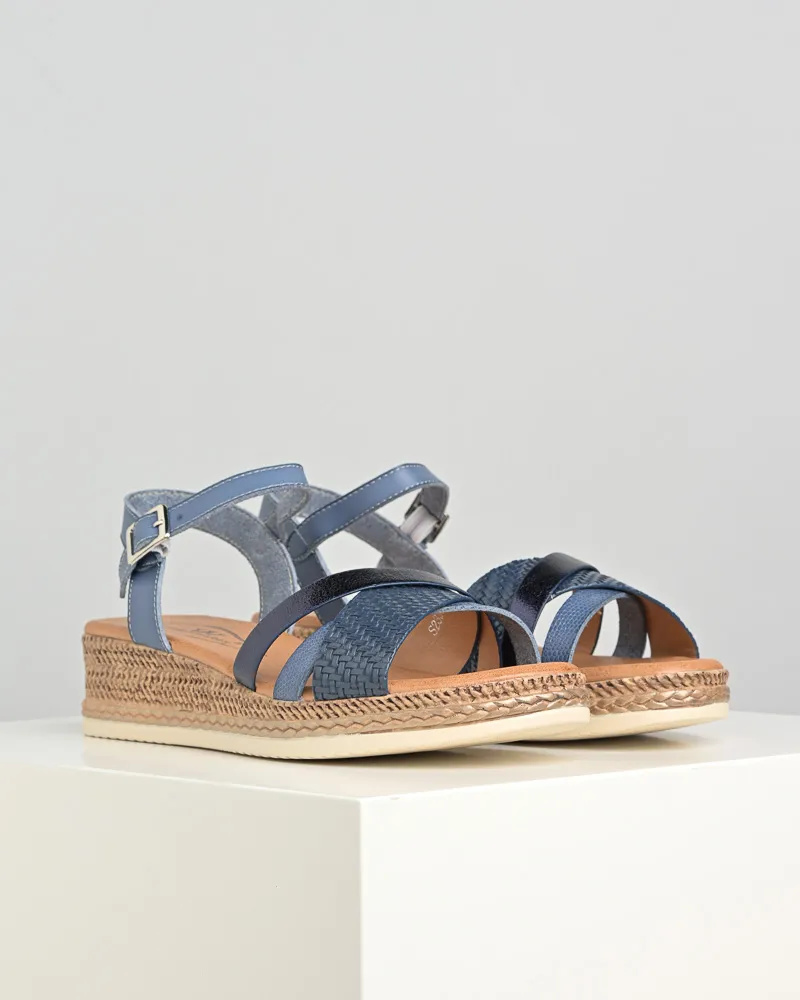 Ženske sandale na debelom đonu S2339 teget