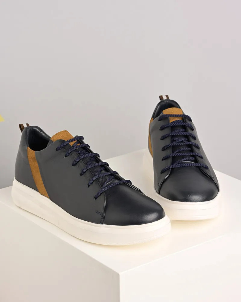 Kožne muške patike/cipele P214 teget