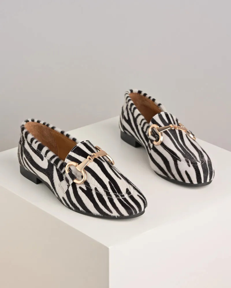Kožne ženske baletanke 111040 zebra