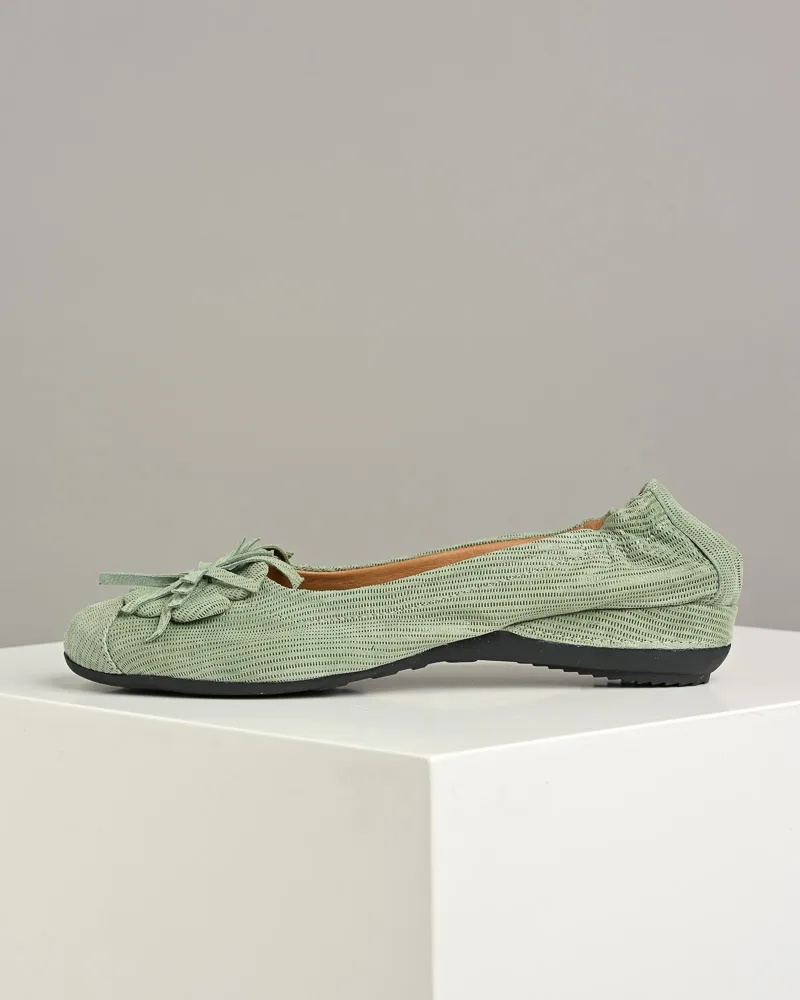 Kožne ženske baletanke 9482/1237 zelene