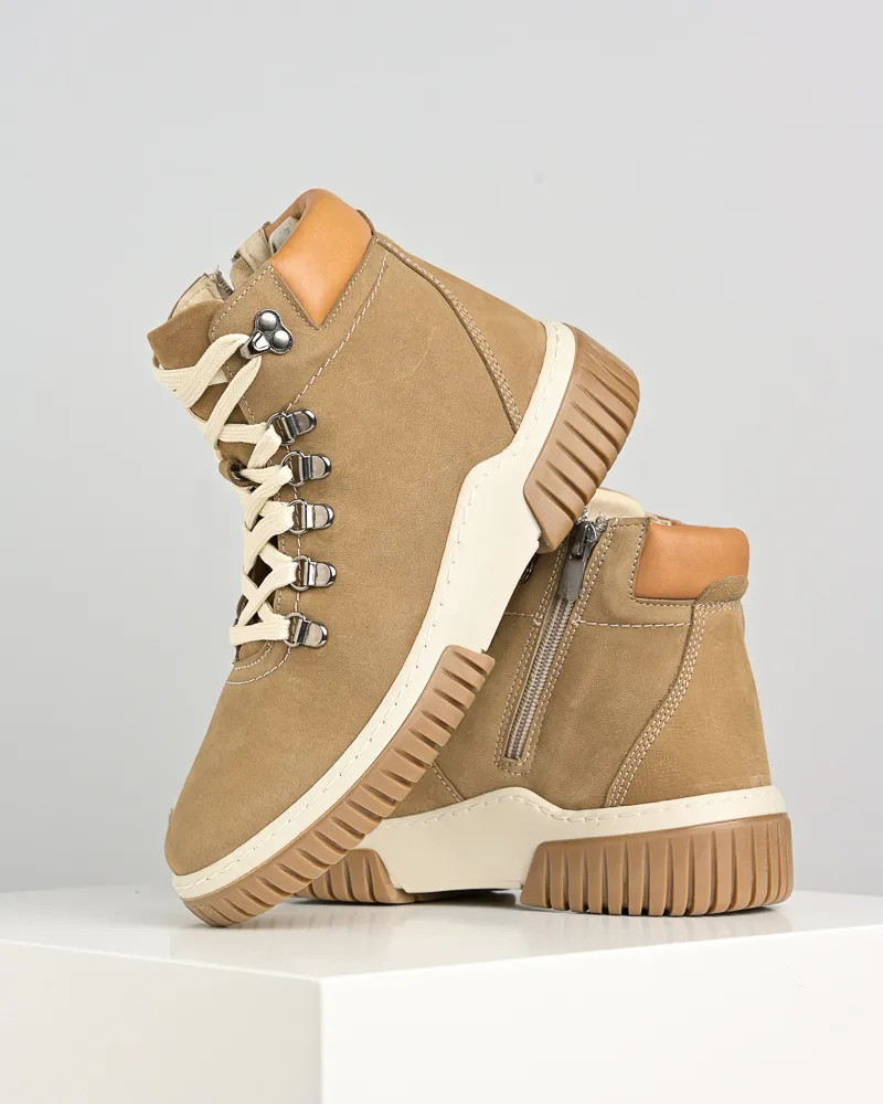 Kožne ženske duboke cipele 8201 bež