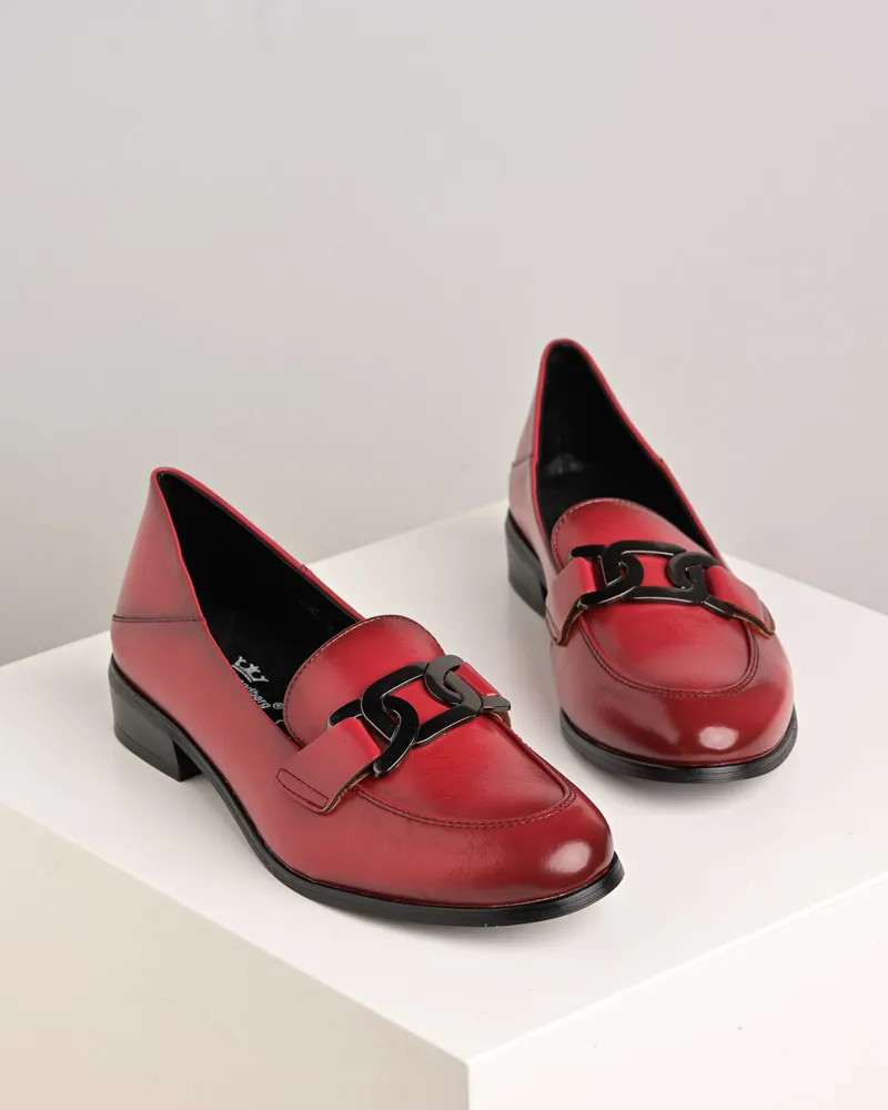 Ženske cipele na malu petu C2345 crvene