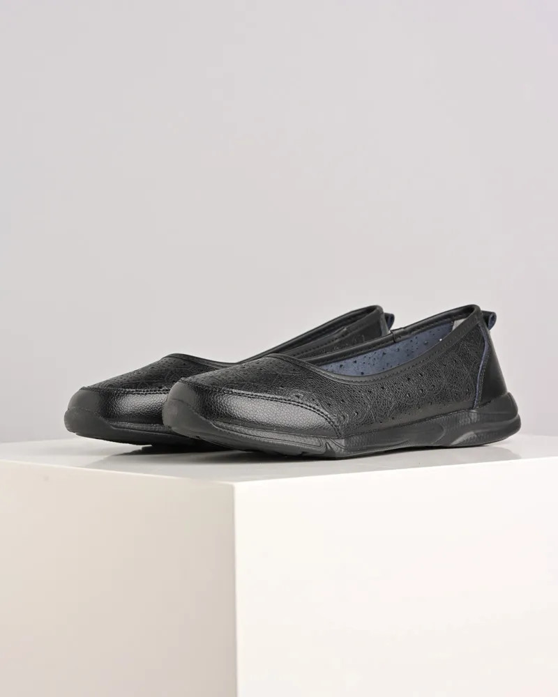 Kožne ženske baletanke 2954 crne