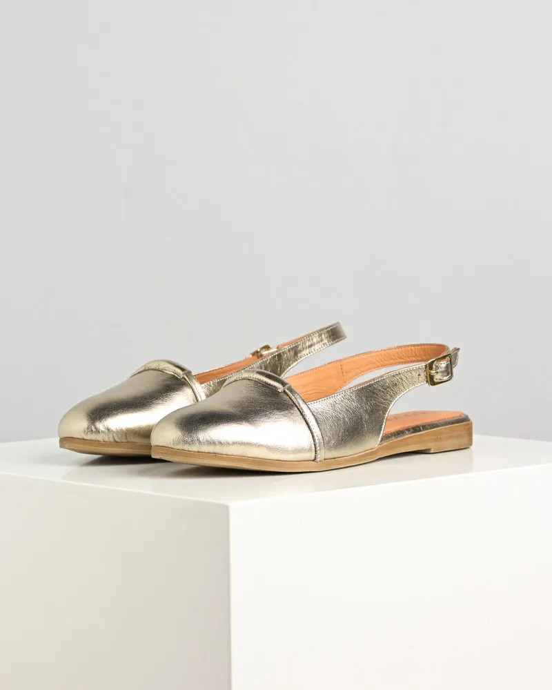 Ženske kožne baletanke sa otvorenom petom 137.3358 zlatne