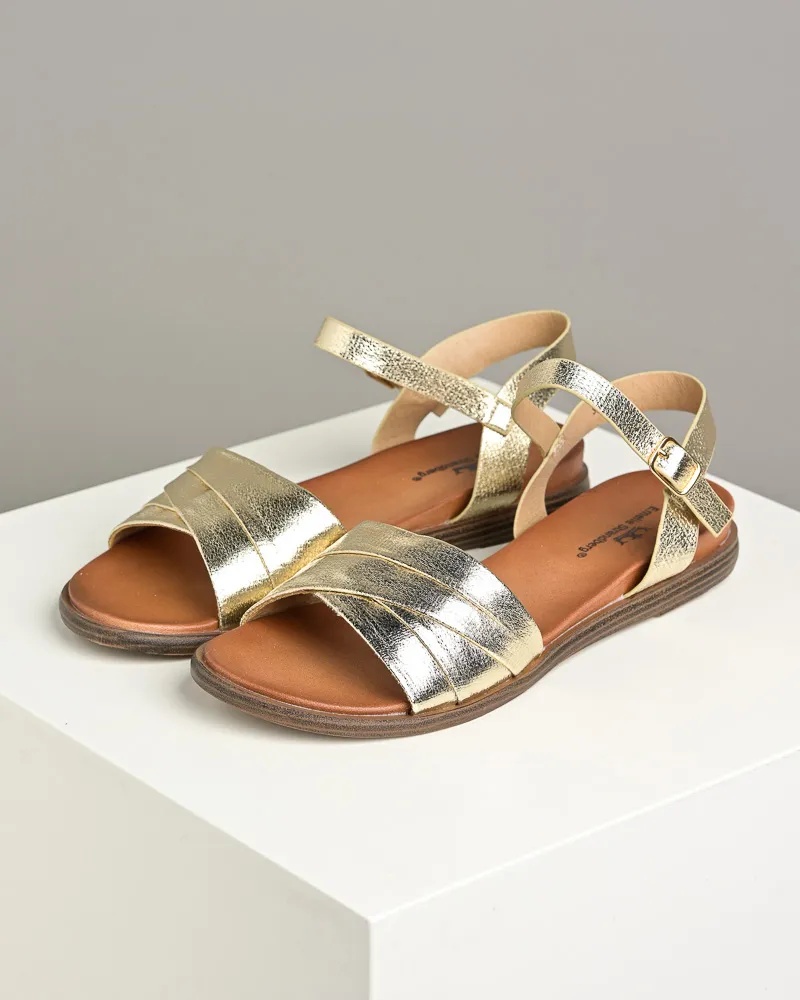 Ženske ravne sandale S27 zlatne