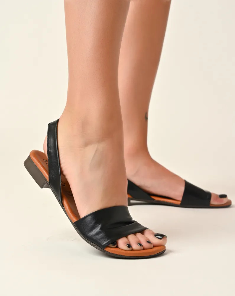 Kožne ženske ravne sandale 112045 kamel/leopard