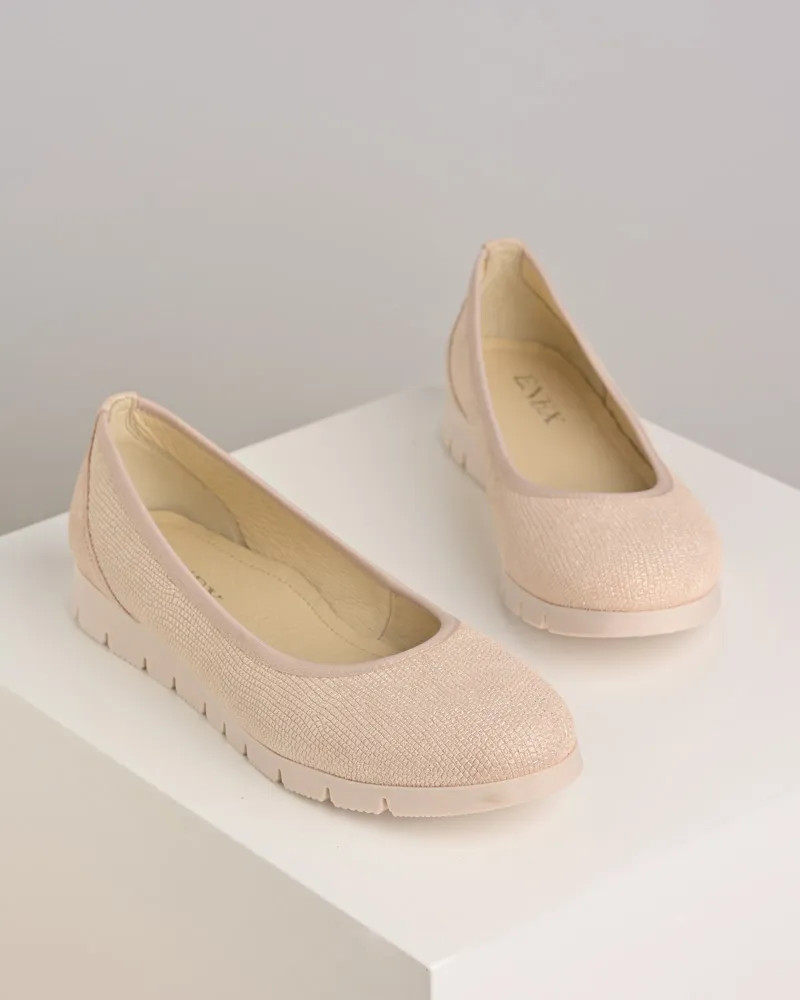 Kožne ženske baletanke 52094-7 roze