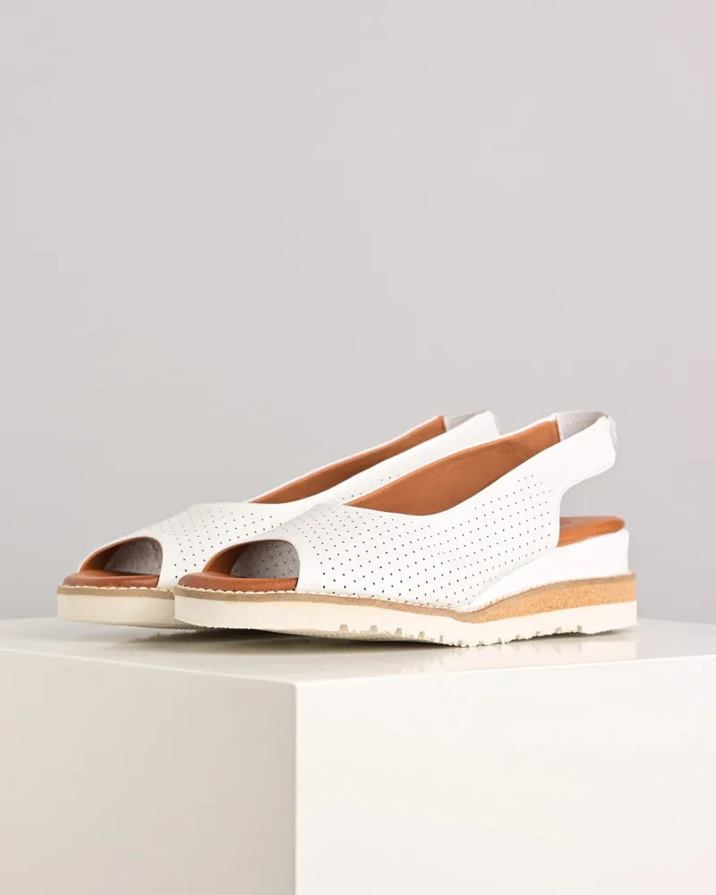 Kožne ženske sandale na platformu 1617Z.0092 bele