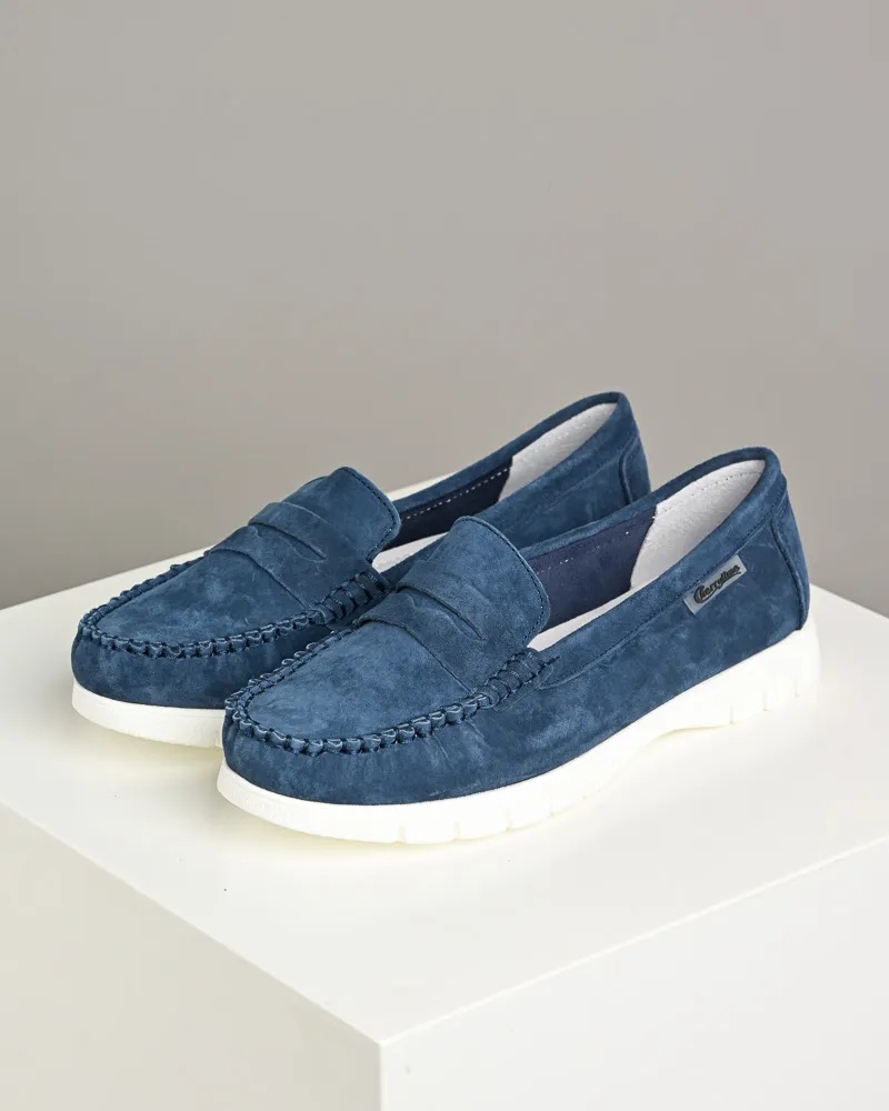 Kožne mokasine od velura 4146 teget