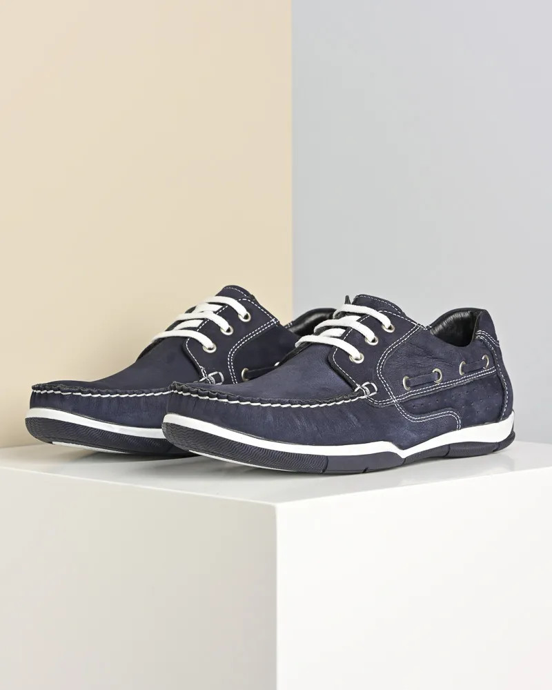 Kožne muške brodarice 11153-2 teget