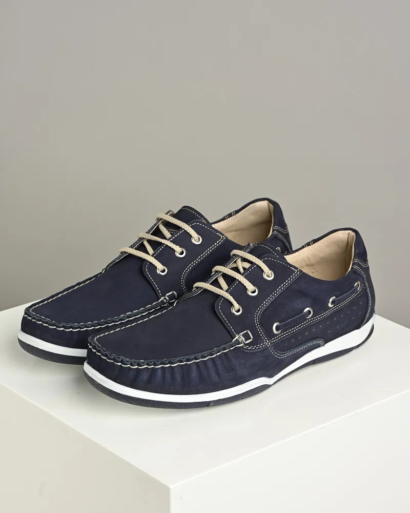 Kožne muške brodarice 11153-2 teget