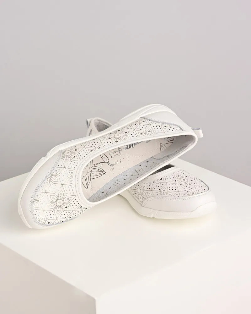 Kožne ženske baletanke 2954 bele