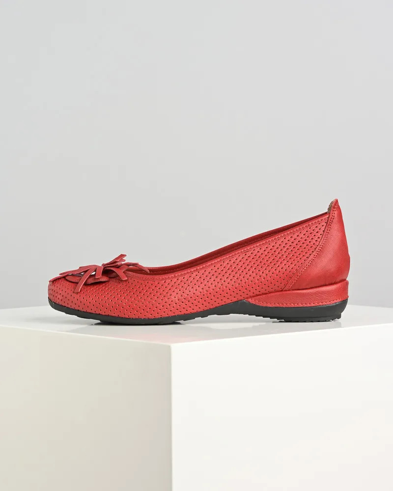 Kožne ženske baletanke 9482/1246 crvene