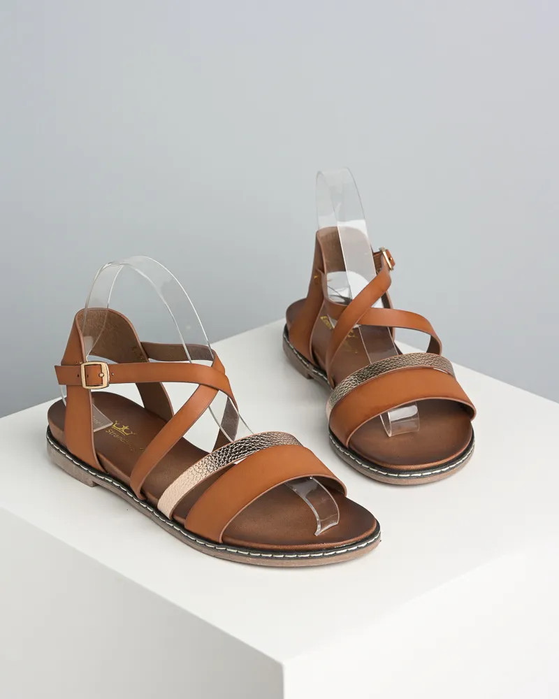 Ravne sandale S2250 kamel