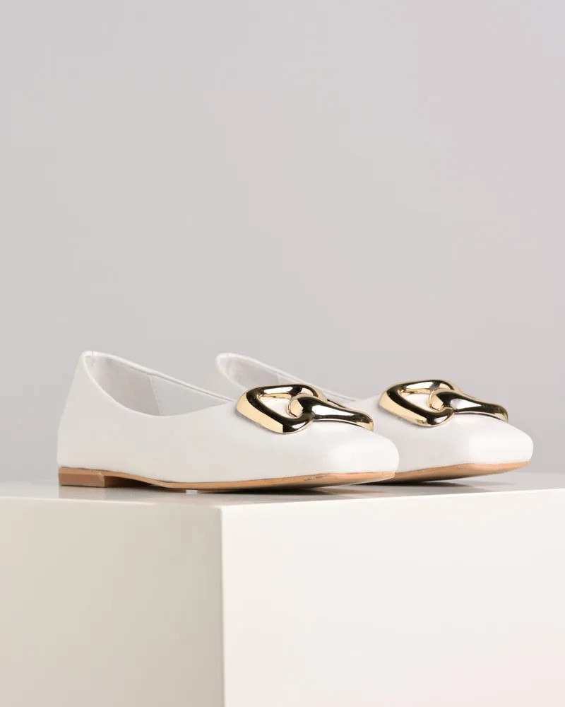 Ženske kožne baletanke AL A534 bele