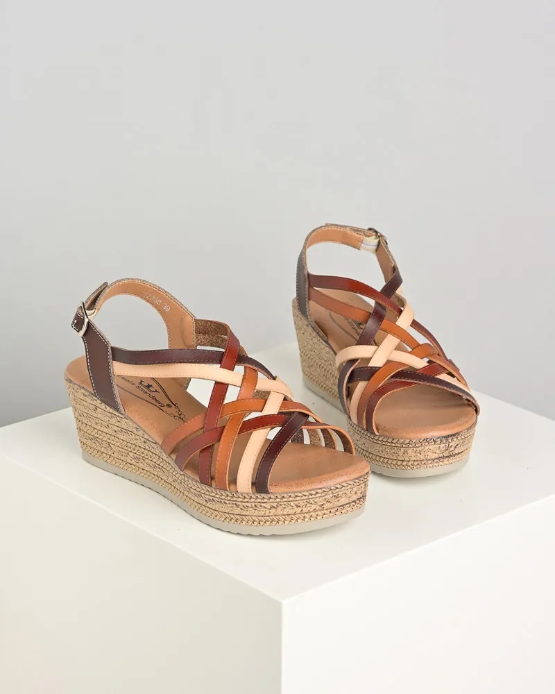 Ženske sandale na platformu S2358 braon