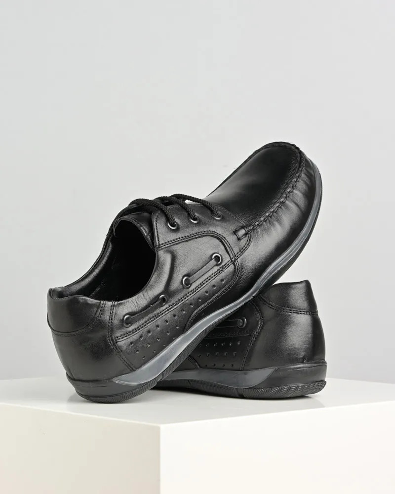 Kožne muške brodarice 11153-2 crne