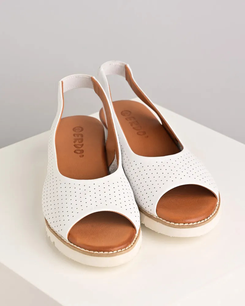 Kožne ženske sandale na platformu 1617Z.0092 bele