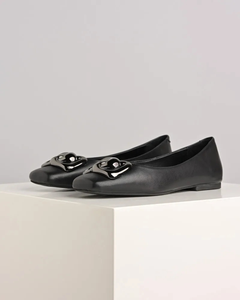 Ženske kožne baletanke AL A534 crne