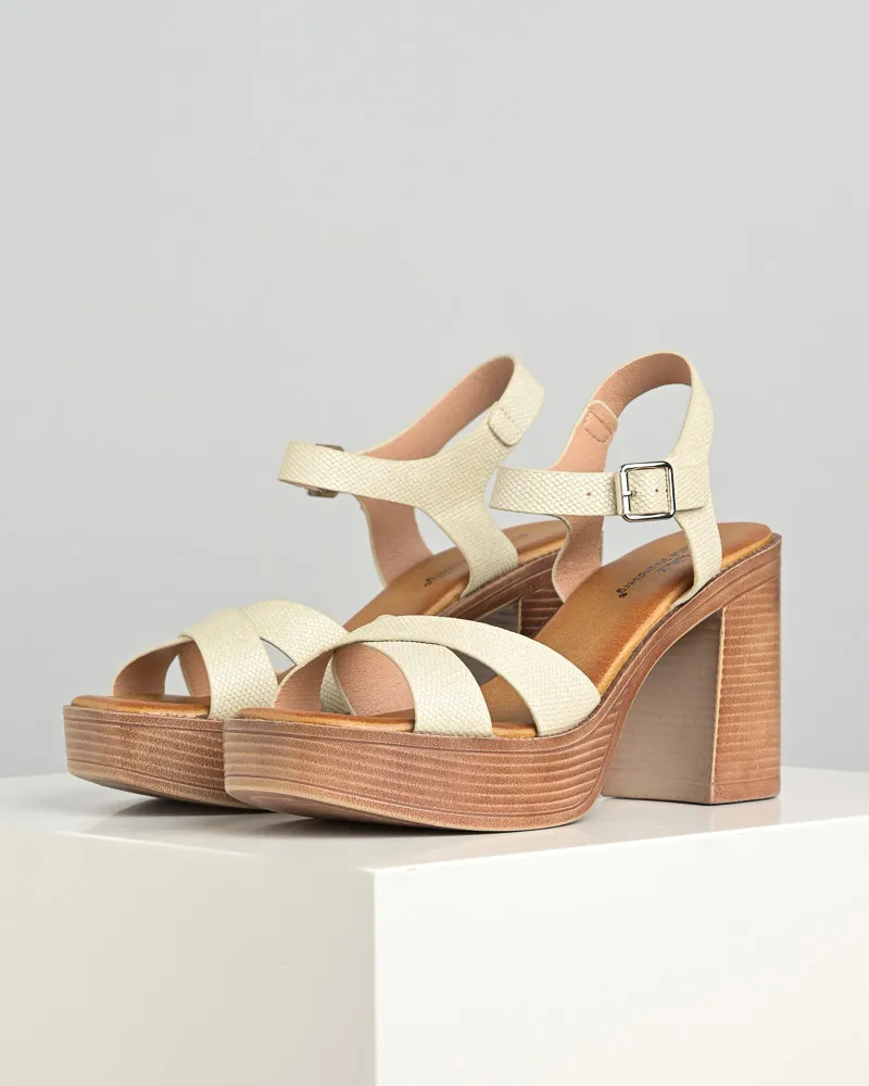 Ženske sandale na platformu S2903 bele