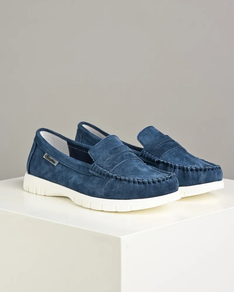 Kožne mokasine od velura 4146 teget