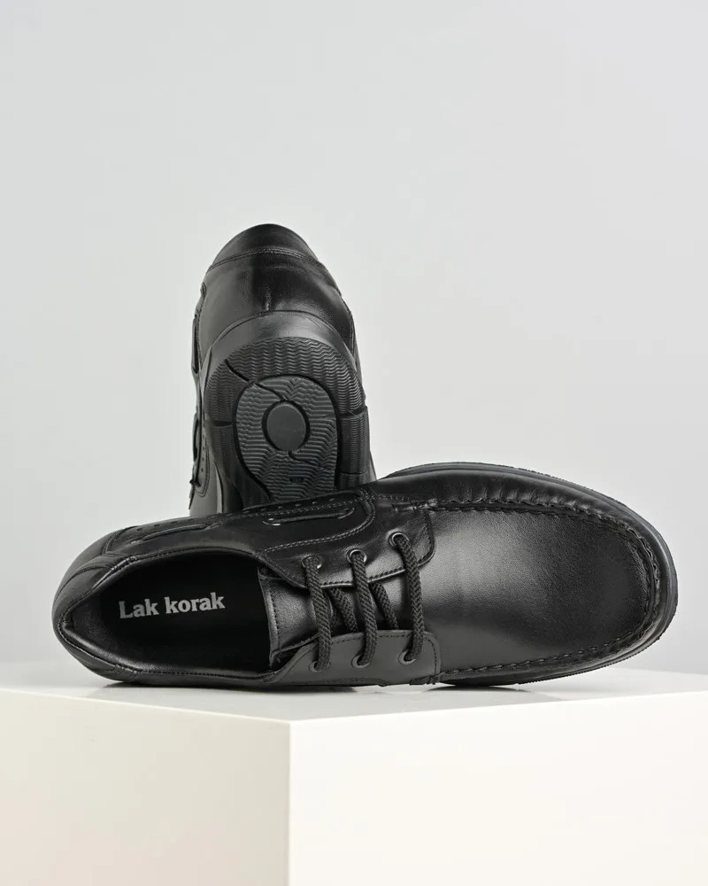 Kožne muške brodarice 11153-2 crne