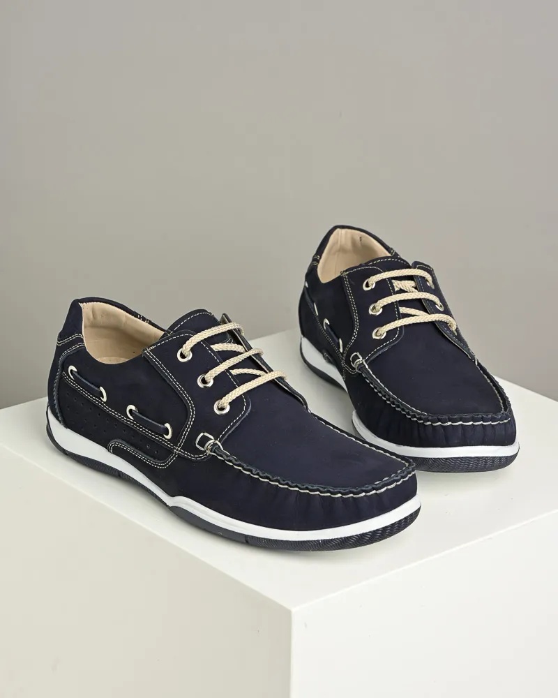 Kožne muške brodarice 11153-2 teget