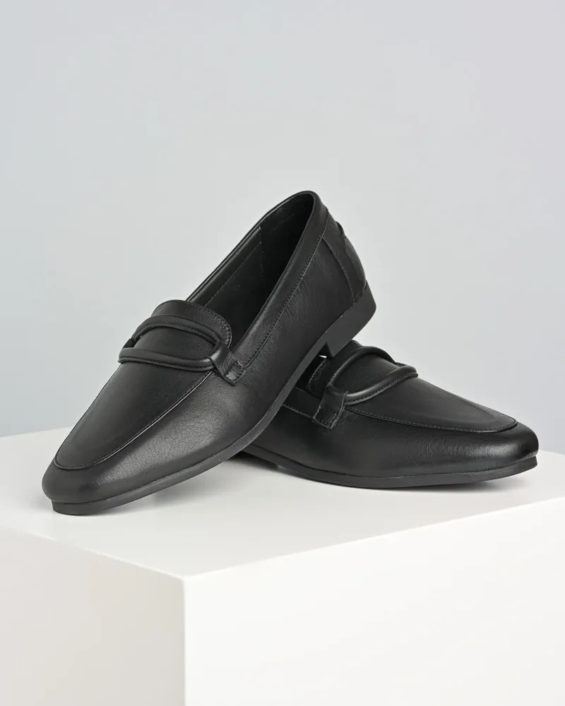 Kožne ravne mokasine 4103 crne