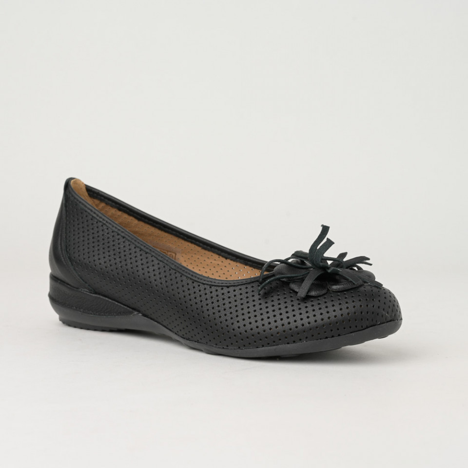 Kožne ženske baletanke 9482/1246 crne