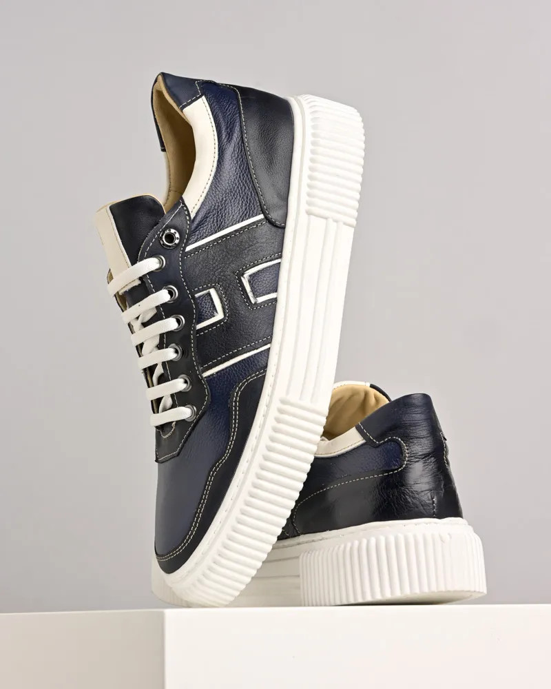 Muške kožne patike/cipele 2036-017 teget